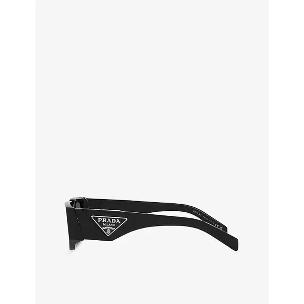 Prada Pr 09zs Rectangle-frame Sunglasses - Black