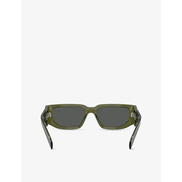 Prada Rectangle Acetate Sunglasses - Green