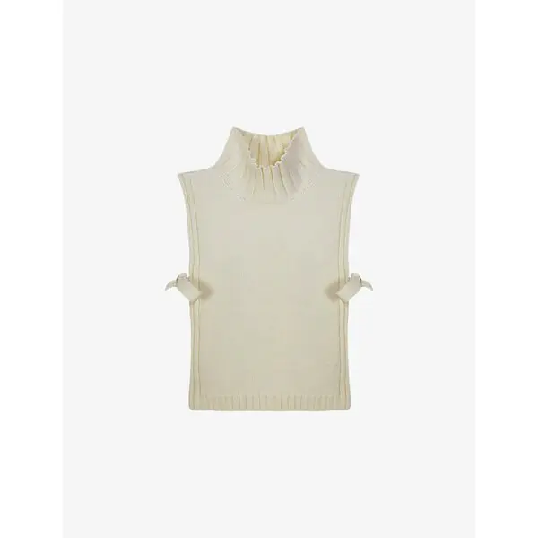 Soeur High-neck Sleeveless Wool Jumper - Ecru