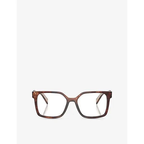 Prada Rectangle Acetate Optical Glasses - Brown