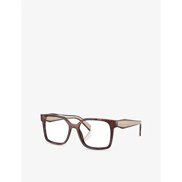 Prada Rectangle Acetate Optical Glasses - Brown