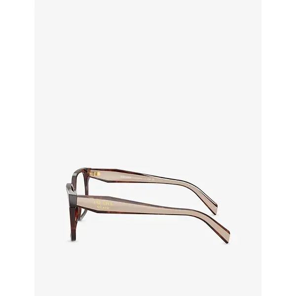 Prada Rectangle Acetate Optical Glasses - Brown