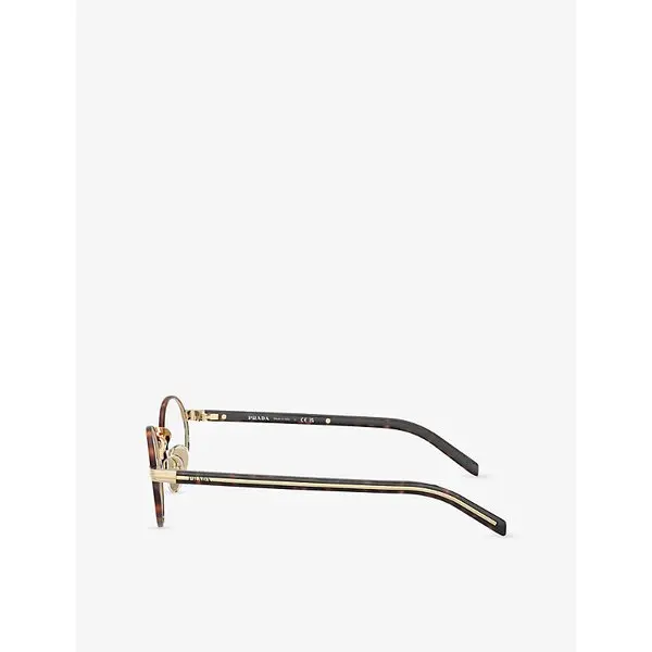 Prada Oval-frame Metal Eyeglasses - Brown
