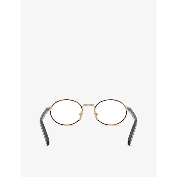 Prada Oval-frame Metal Eyeglasses - Brown