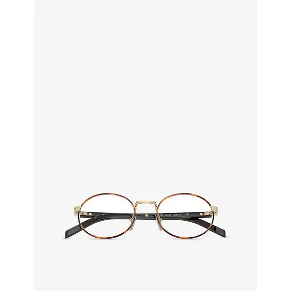 Prada Oval-frame Metal Eyeglasses - Brown