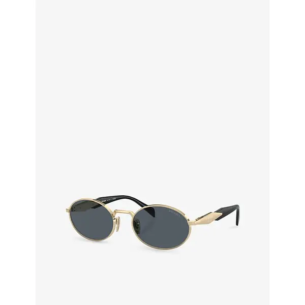 Prada Oval-frame Metal Sunglasses - Gold