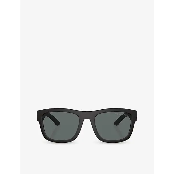 Prada Pillow-frame Nylon Sunglasses - Black