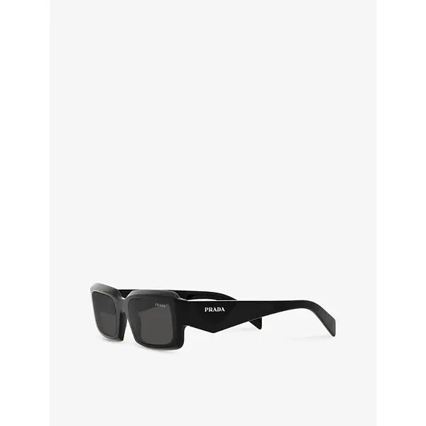 Prada Pr 27zs Rectangle-frame Acetate Sunglasses - Black