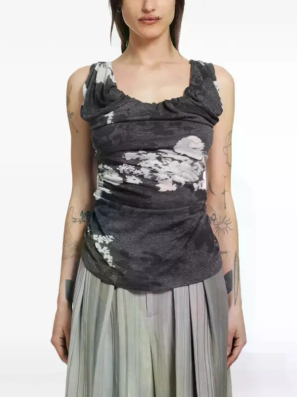 VIVIENNE WESTWOOD Draped Jersey Top - Grey