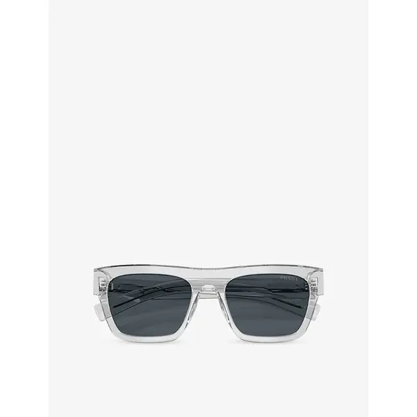 Prada Rectangle-frame Acetate Sunglasses - Grey