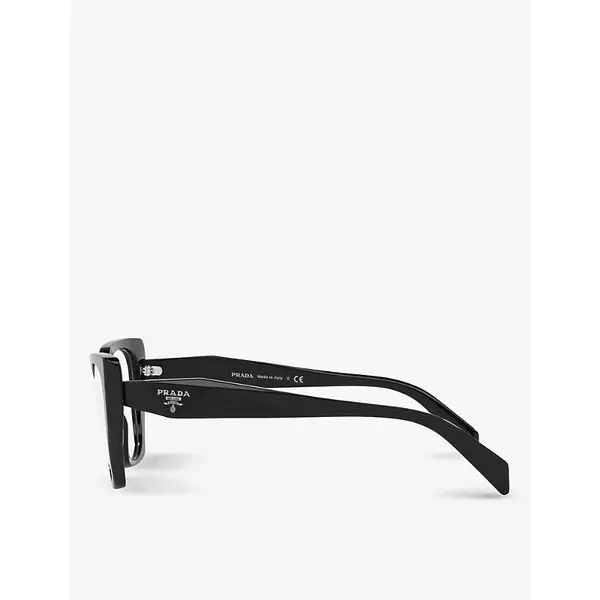 Prada Pr 18wv Square-framed Acetate Eyeglasses - Black