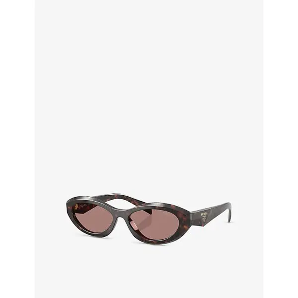 Prada Pr 26zs Oval-frame Acetate Sunglasses - Brown