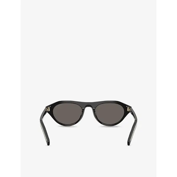 Prada Pr B15s Oval-frame Acetate Sunglasses - Black
