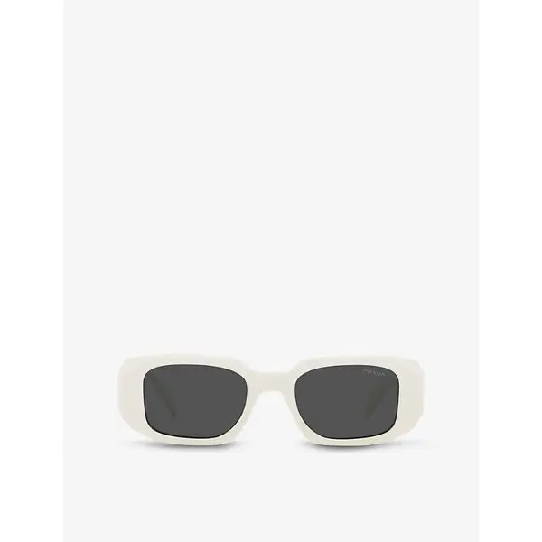 Prada Rectangular-frame Acetate Sunglasses - White
