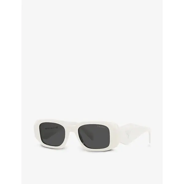 Prada Rectangular-frame Acetate Sunglasses - White