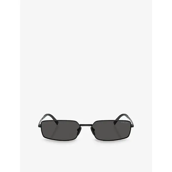 Prada Rectangle Metal Sunglasses - Black