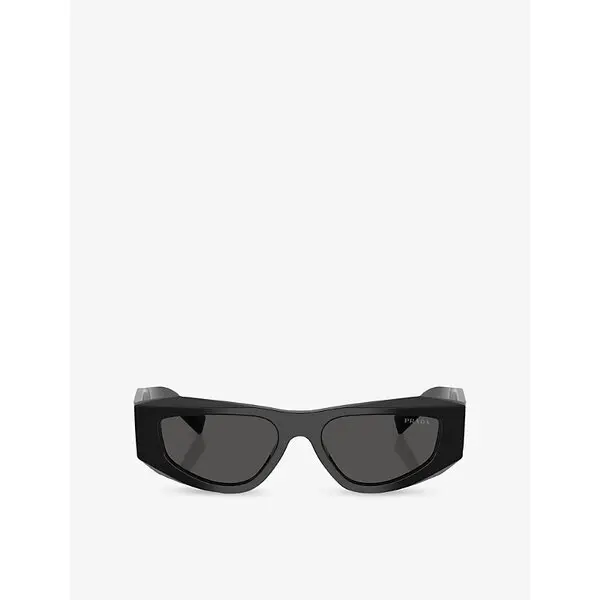 Prada Pr B19s Pillow-frame Acetate Sunglasses - Black