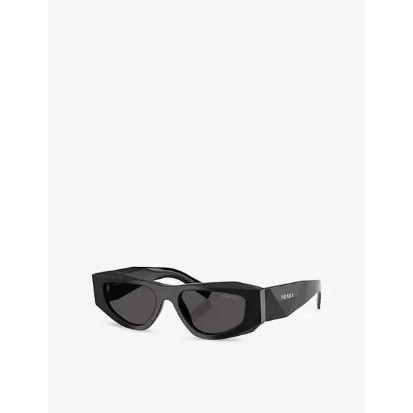 Prada Pr B19s Pillow-frame Acetate Sunglasses - Black