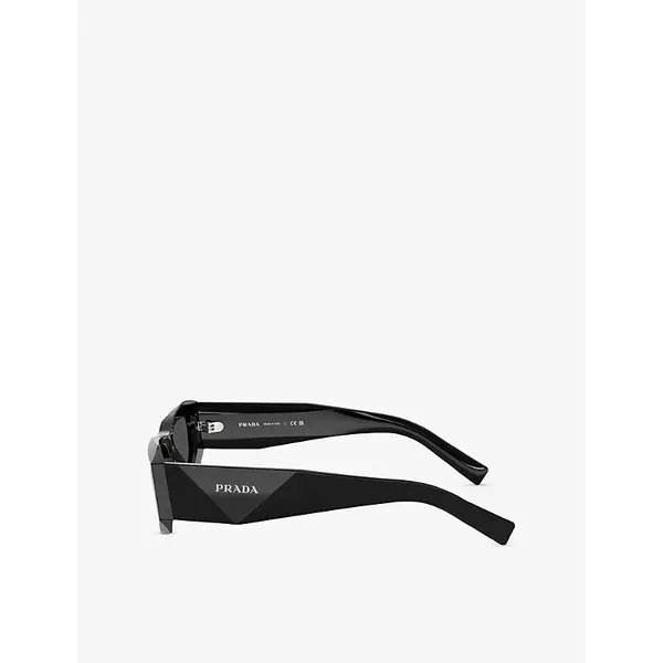 Prada Pr B19s Pillow-frame Acetate Sunglasses - Black