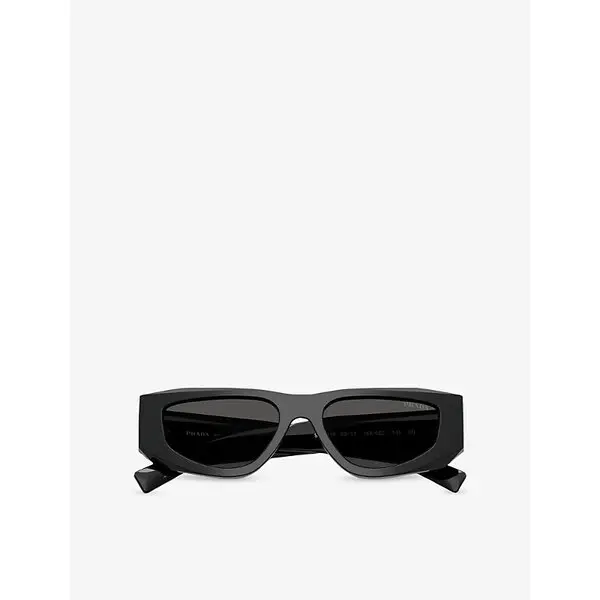 Prada Pr B19s Pillow-frame Acetate Sunglasses - Black