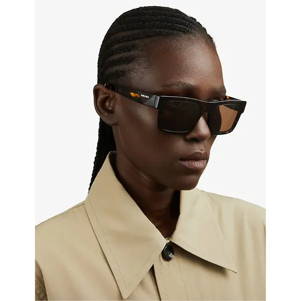 Prada Square-frame Acetate Sunglasses - Brown