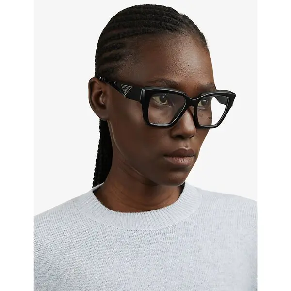 Prada Pr 09zv Square Optical Glasses - Black