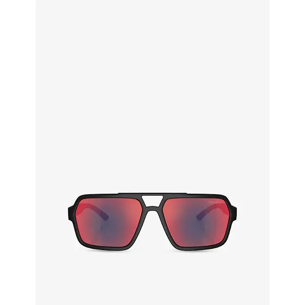Prada Pilot-frame Injected Sunglasses - Black