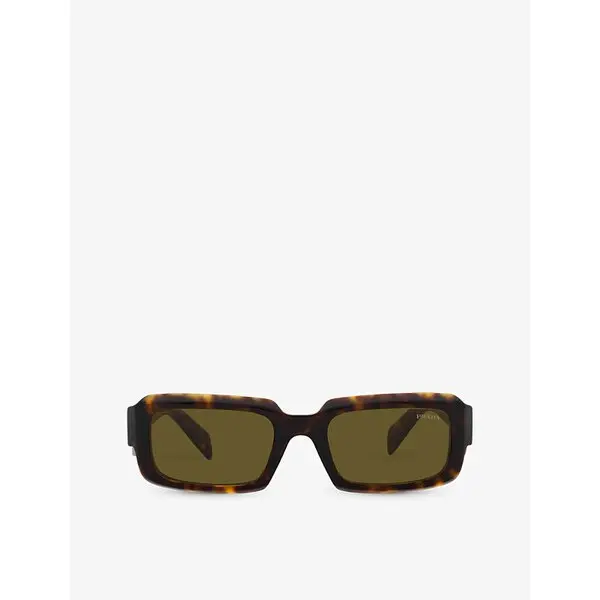 Prada Pr 27zs Rectangle Sunglasses - Brown