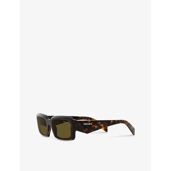 Prada Pr 27zs Tortoiseshell Acetate Rectangle Frame Sunglasses - Brown