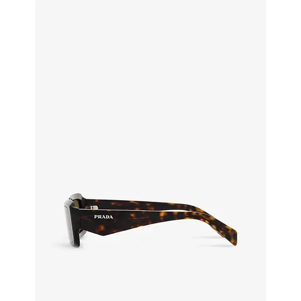Prada Pr 27zs Tortoiseshell Acetate Rectangle Frame Sunglasses - Brown