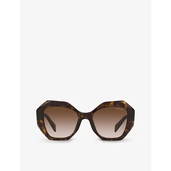 Prada Pr16ws Irregular-frame Acetate Sunglasses - Brown