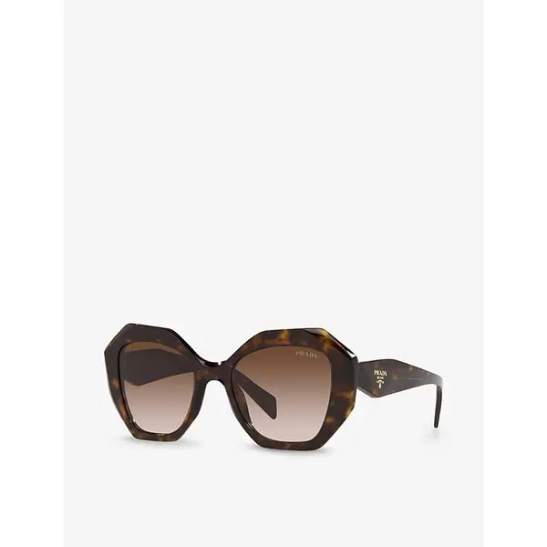 Prada Pr16ws Irregular-frame Acetate Sunglasses - Brown