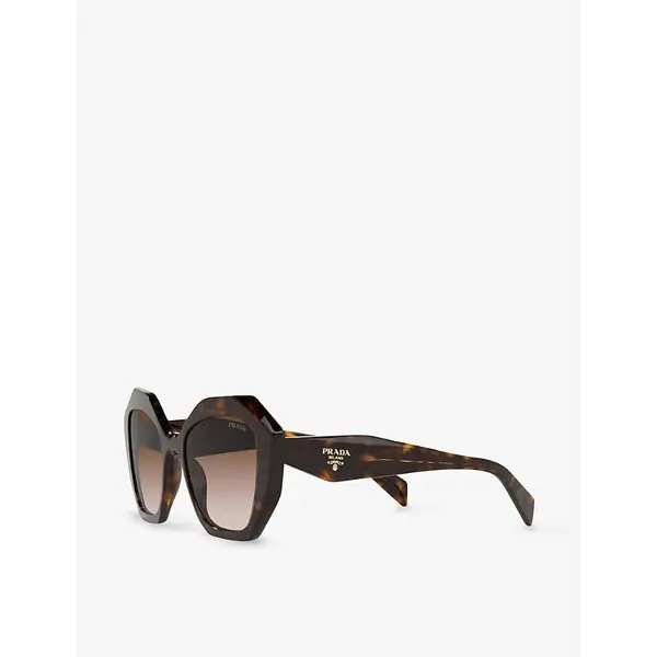 Prada Pr16ws Irregular-frame Acetate Sunglasses - Brown