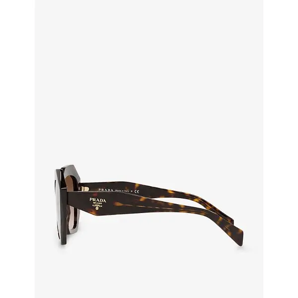 Prada Pr16ws Irregular-frame Acetate Sunglasses - Brown
