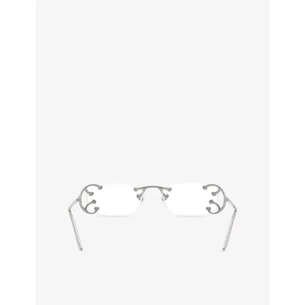 Prada Rectangle-frame Metal Sunglasses - Silver