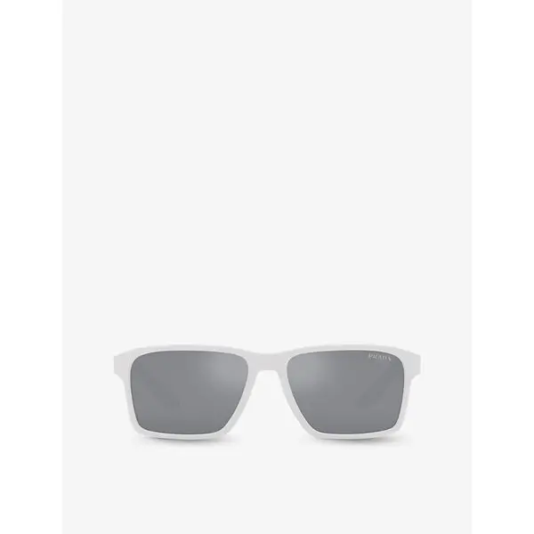 Prada Rectangle-frame Acetate Sunglasses - White