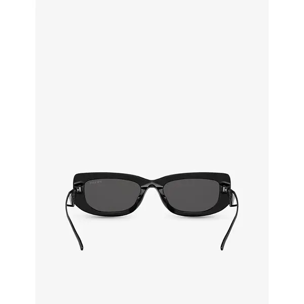 Prada Rectangle Frame Acetate And Metal Sunglasses - Black