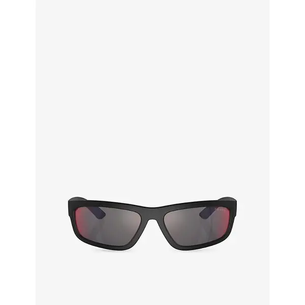 Prada Ps 05zs Rectangular Sunglasses - Black