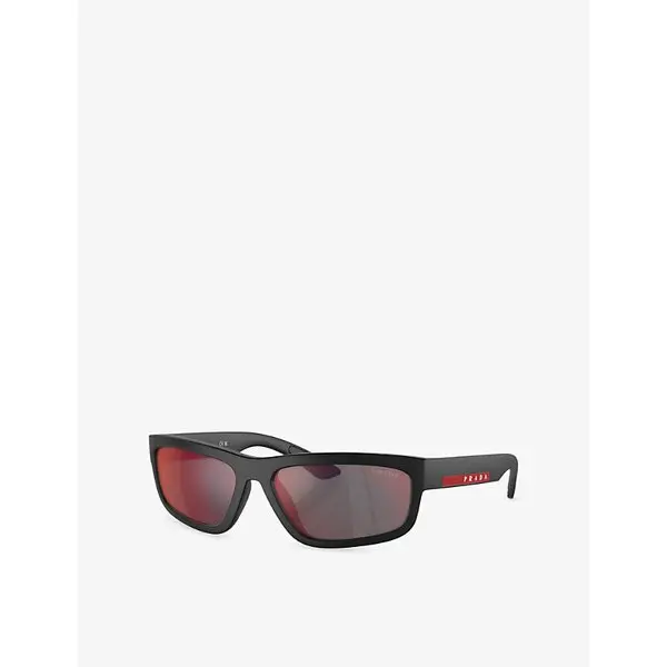 Prada Ps 05zs Rectangular Sunglasses - Black