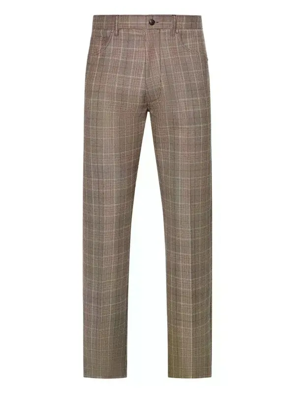 Amiri Check Boot-cut Trousers - Brown