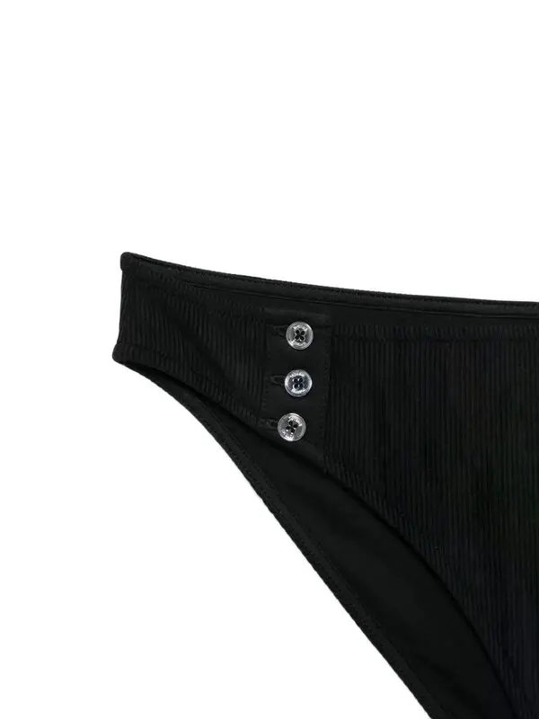 TOTEME Ribbed Button Bikini Bottom - Black