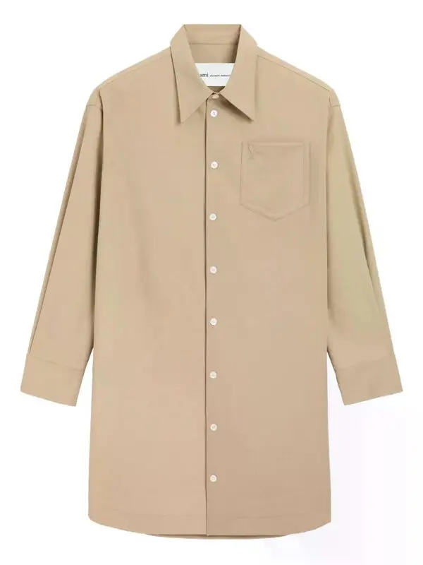 AMI Paris De Coeur Button Pocket Shirt Dress