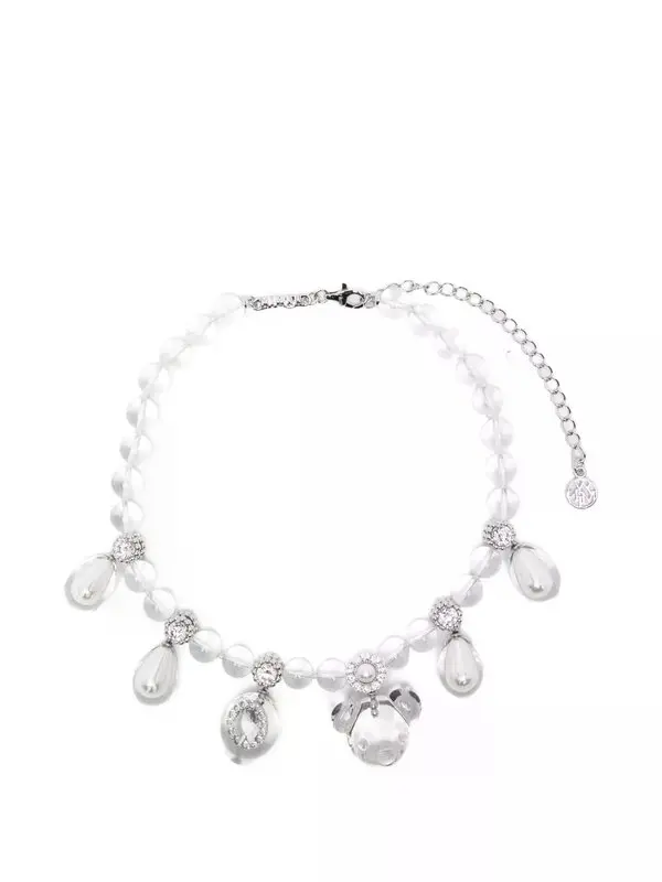 YVMIN Bear Faux Pearl Necklace - Silver