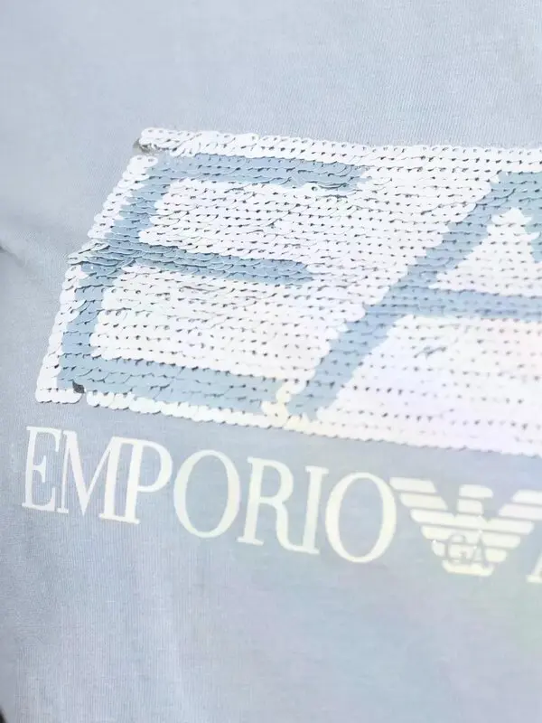 EA7 Sequin-logo T-shirt - Blue