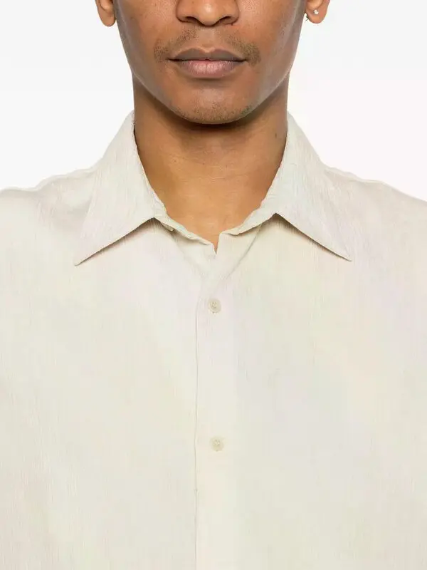 Sandro Crinkled-effect Shirt With Shark Collar