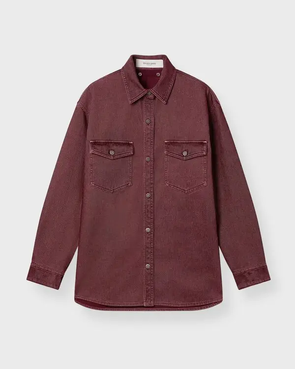 GOLDEN GOOSE Shirt Journey W's Patty Denim - Bordeaux