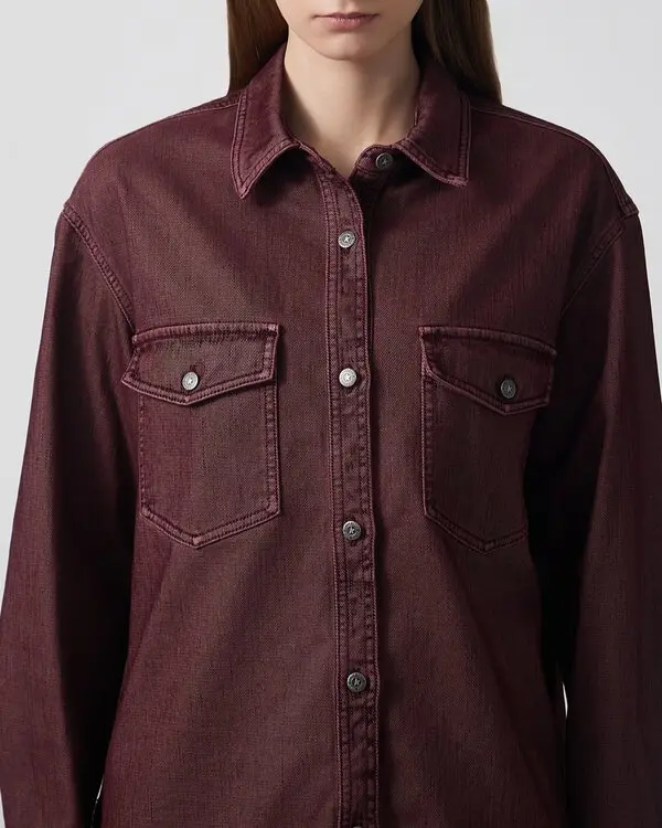 GOLDEN GOOSE Shirt Journey W's Patty Denim - Bordeaux