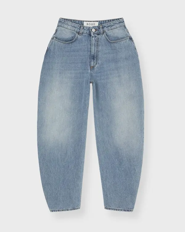 RÓHE Fransje Sculptural Denim Trousers - Washed Blue