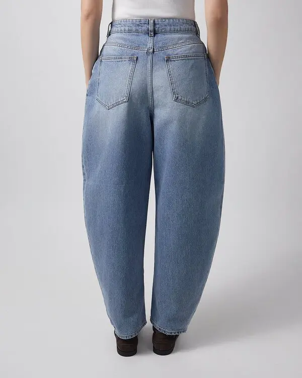 RÓHE Fransje Sculptural Denim Trousers - Washed Blue