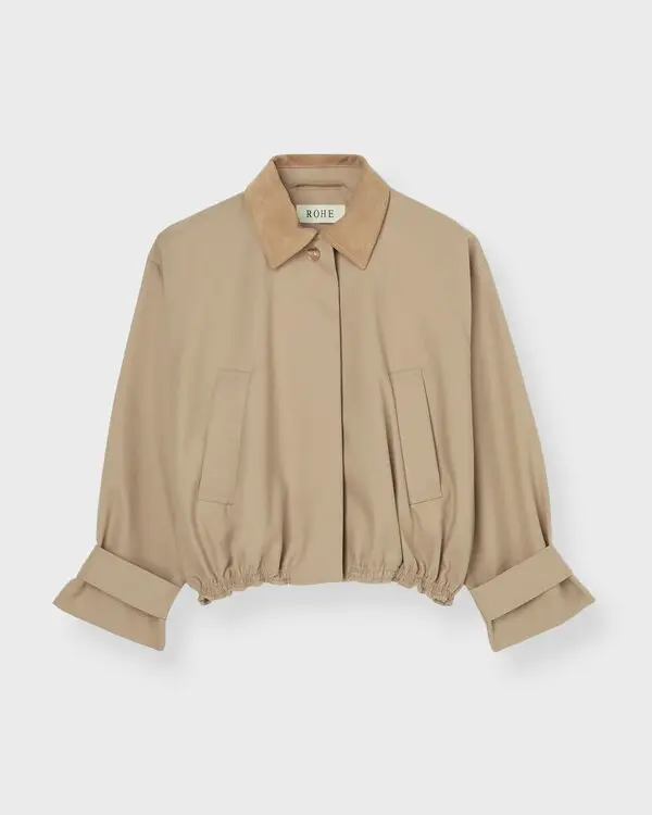 RÓHE Jacket Suede Collar Blouson - Sand